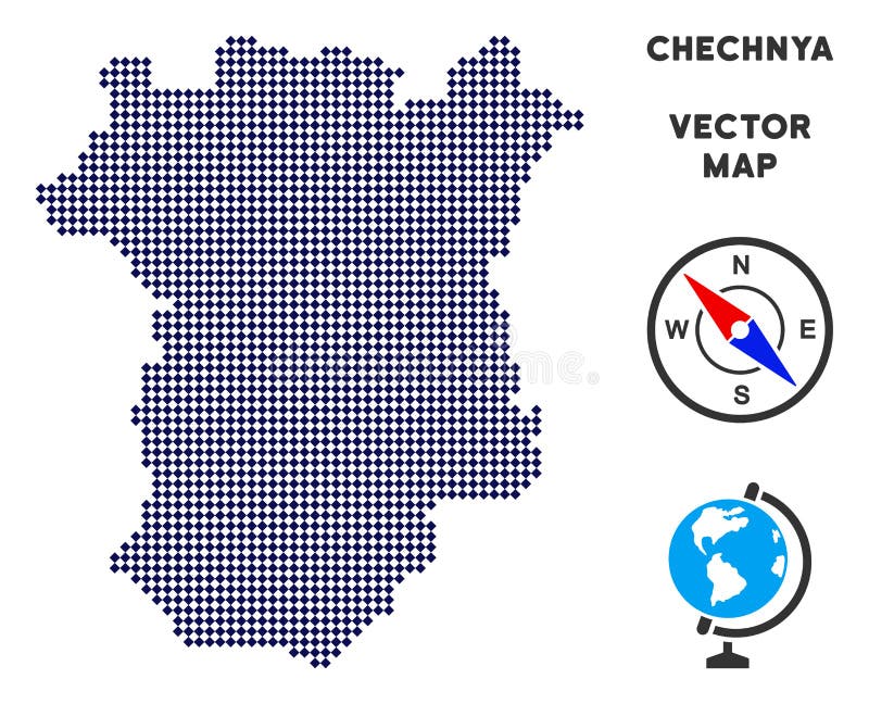 Mappa Della Cecenia Del Pixel Illustrazione Vettoriale - Illustrazione ...
