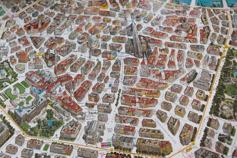 Mappa Stradale Con Le Costruzioni Di Vienna Immagine Stock - Immagine ...