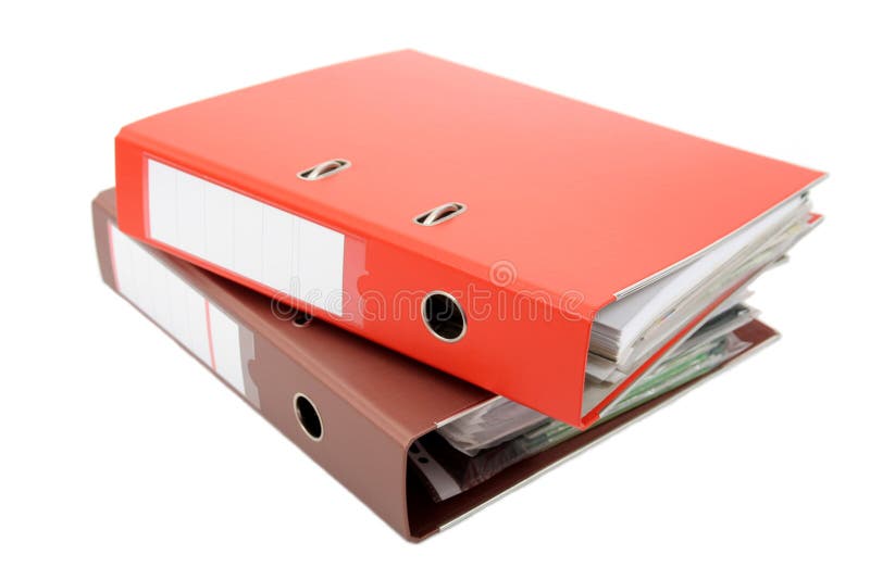 Zwei Mappen stockbild. Bild von zubehör, archiv, hebel - 1974993
