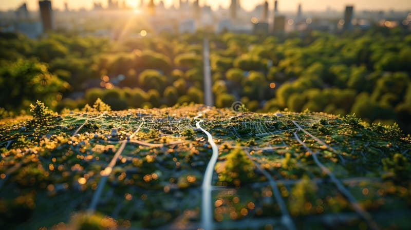 Mapping the Future: Urban Expansion and Logistics. Concept Sustainable ...