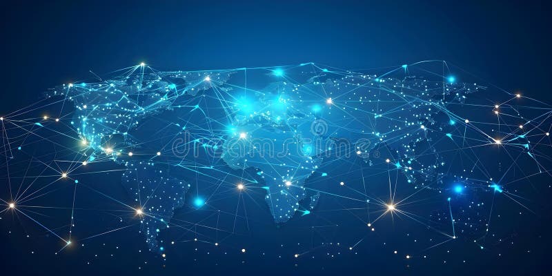 Mapping Global Data Sharing through AI Technology. Concept Artificial ...