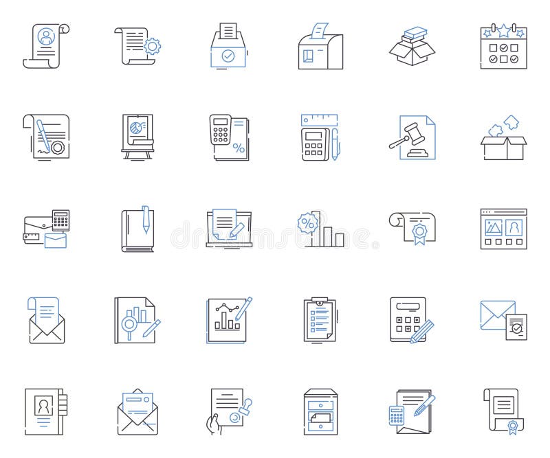 Mapping Out Line Icons Collection. Navigation, Charting, Diagramming ...