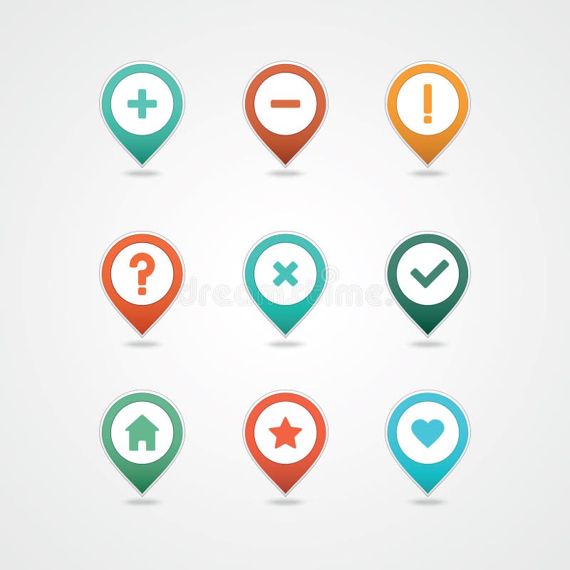 Mapping pins icon stock vector. Illustration of vector - 30559335
