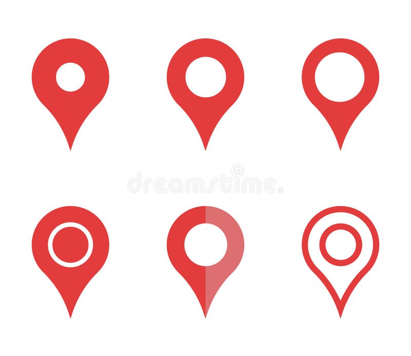 Mapping Pins Icon Set, Map Pointer Signs Stock Vector - Illustration of ...