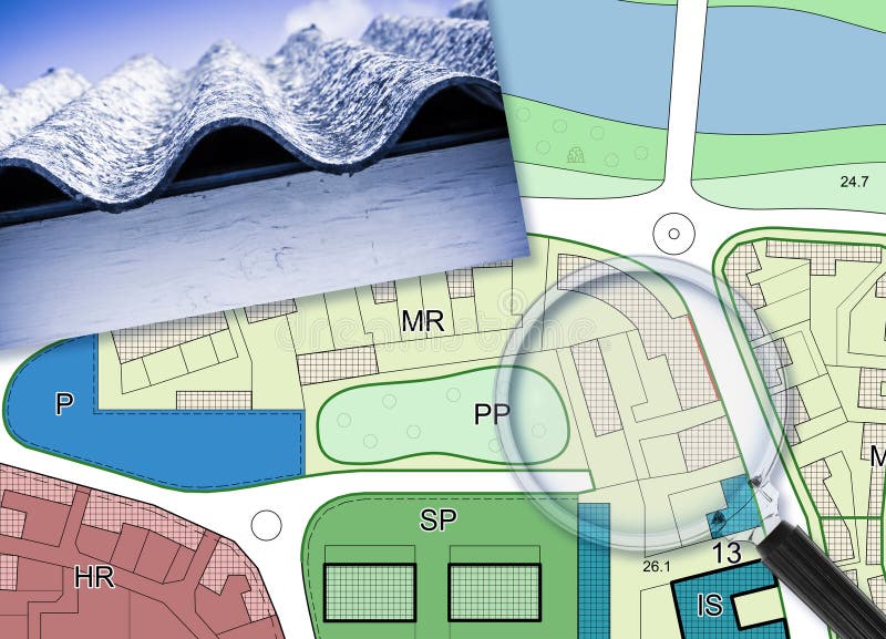 Mapping Roofing with Asbestos-containing Material Stock Photo - Image ...