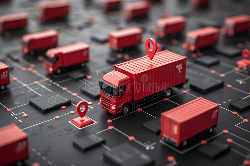 Mapping Technology, Gps Tracking Concept, Delivery Container Stock ...