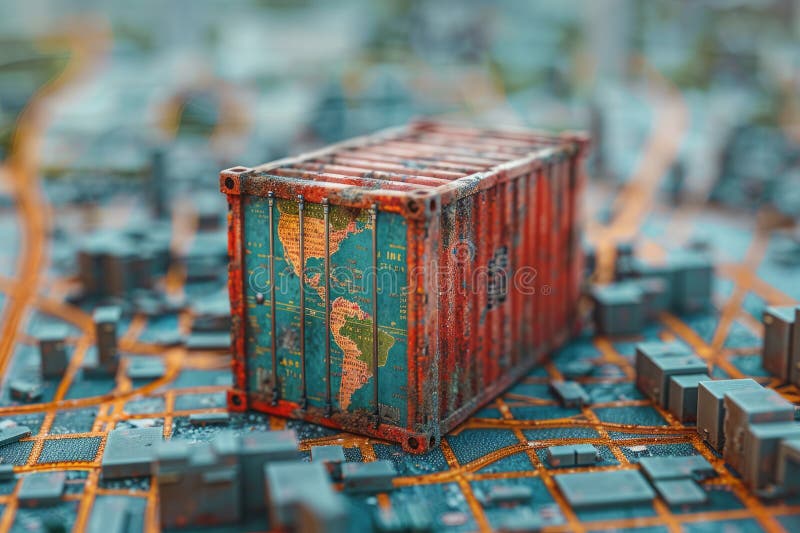 Mapping Technology, Gps Tracking Concept, Delivery Container Stock ...