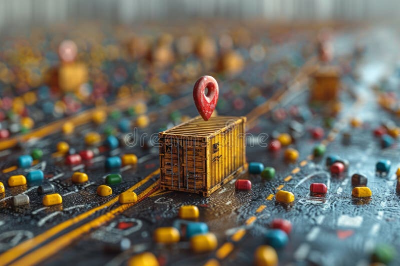 Mapping Technology, Gps Tracking Concept, Delivery Container Stock ...