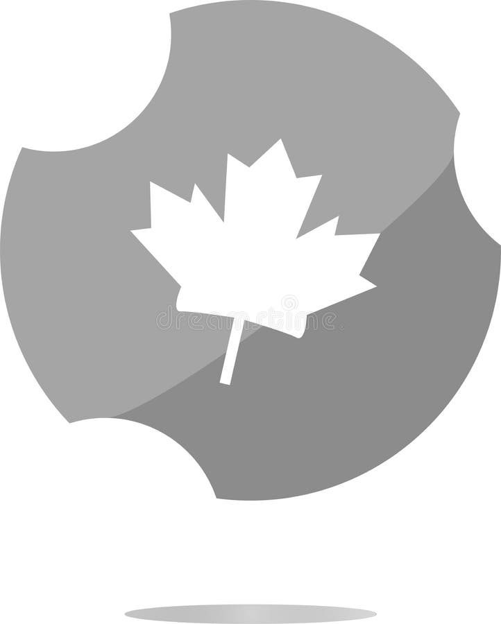 Mapple Leaf Icon Glassy Web Button . Flat Sign Isolated on White ...