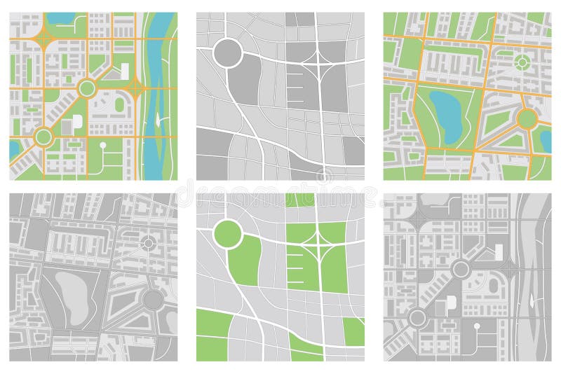 Maps Collection. Navigation Tool Stock Vector - Illustration of street ...