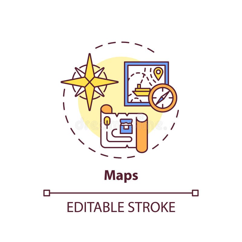Maps concept icon stock vector. Illustration of online - 211377722