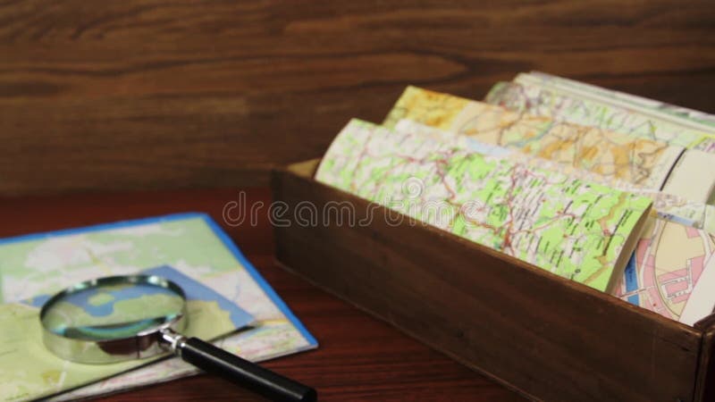 Maps of Different Countries and the Glass Stock Video - Video of ...