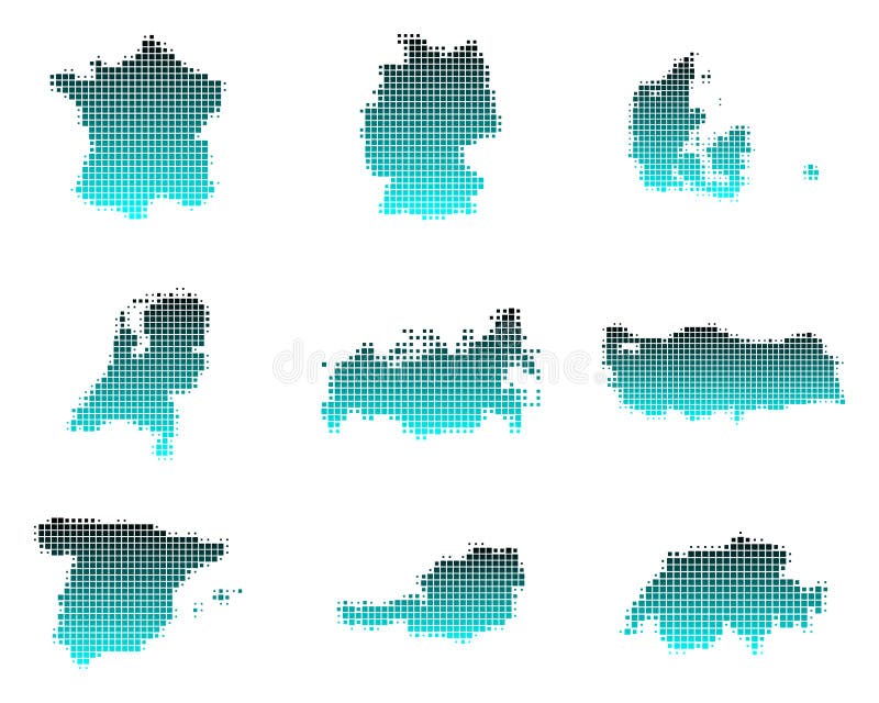 Maps of European countries stock vector. Illustration of europe - 13536774