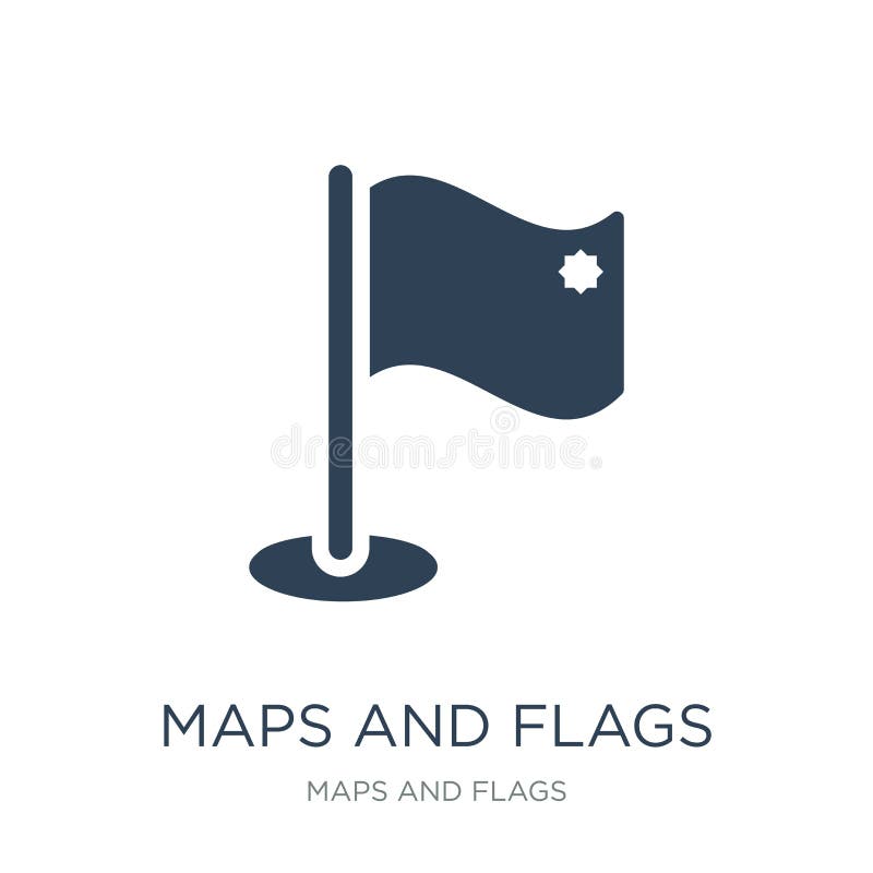Maps and Flags Icon in Trendy Design Style. Maps and Flags Icon ...