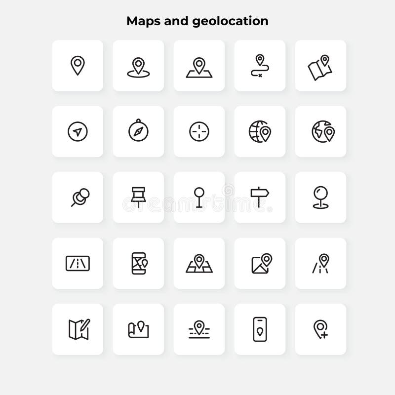 Pointer Maps Line Icons Stock Illustrations – 361 Pointer Maps Line Icons Stock Illustrations ...