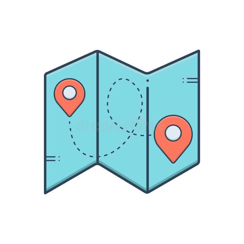 Color Illustration Icon for Maps, Chart and Plan Stock Illustration ...