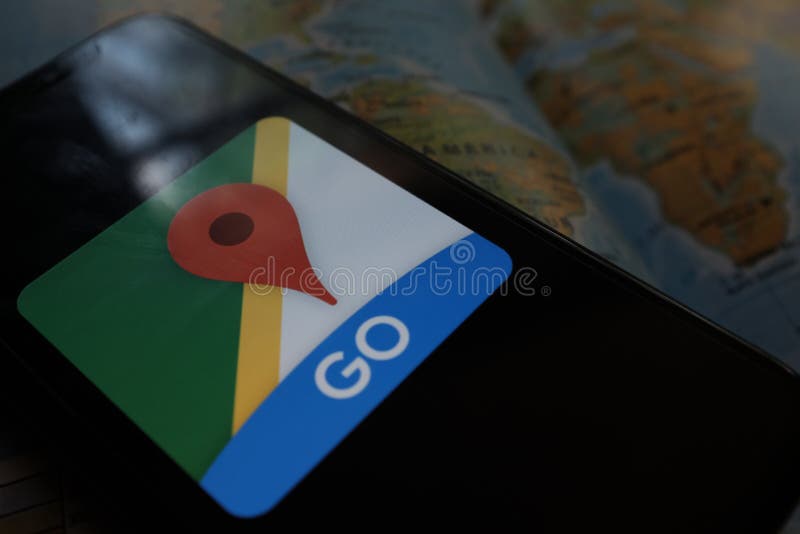 Maps and Iphone 11 Pro with the Google Maps Logo Editorial Stock Photo ...
