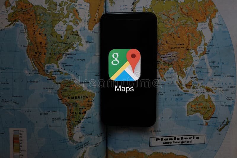 Maps and Iphone 11 Pro with the Google Maps Logo Editorial Image ...