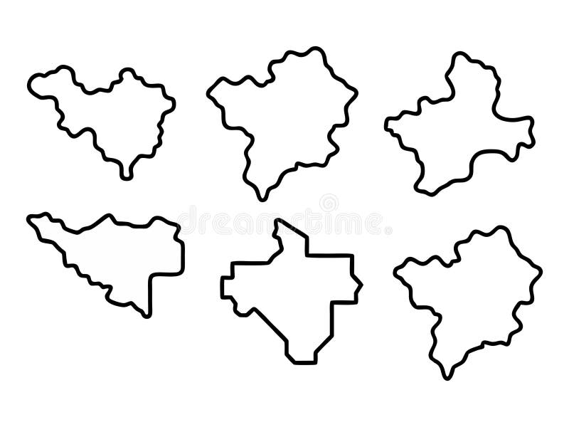 Maps Line Art Different Type Vector Stock Illustration - Illustration ...