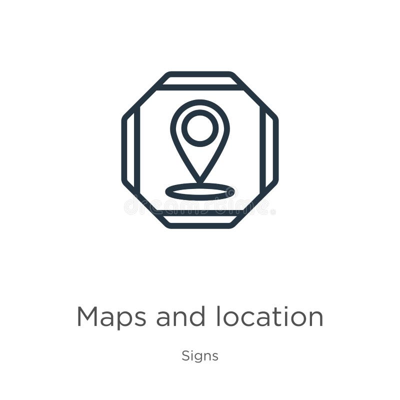 Maps and Location Icon. Thin Linear Maps and Location Outline Icon ...