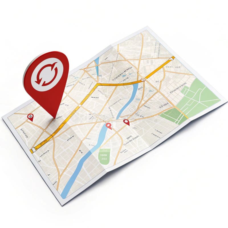 Maps Location Way on White Background Stock Illustration - Illustration of wayfinding, design ...