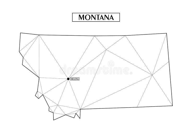 Montana Map with Shapes of Regions. Stock Vector - Illustration of ...
