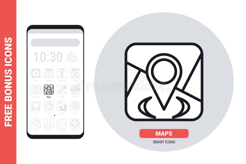 Maps and Navigation Application Icon for Smartphone, Tablet, Laptop or ...