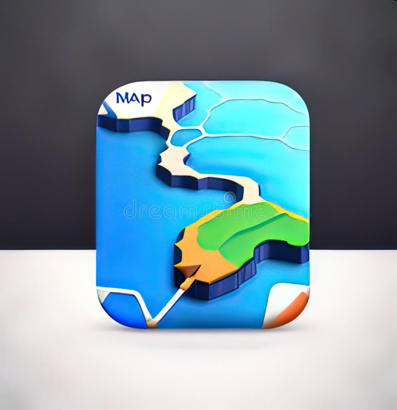 Maps & Navigation Software App Icon. Generative AI. Stock Illustration ...