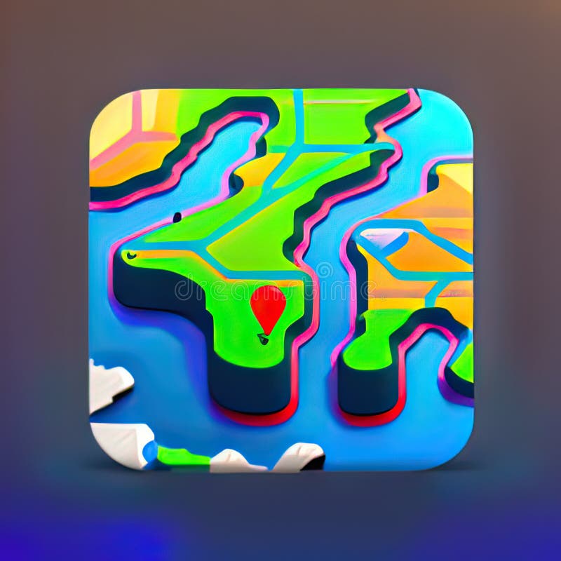 Maps & Navigation Software App Icon. Generative AI. Stock Image - Image ...