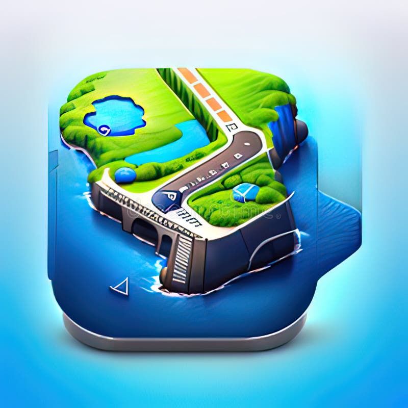 Maps & Navigation Software App Style Icon. Generative AI. Stock ...