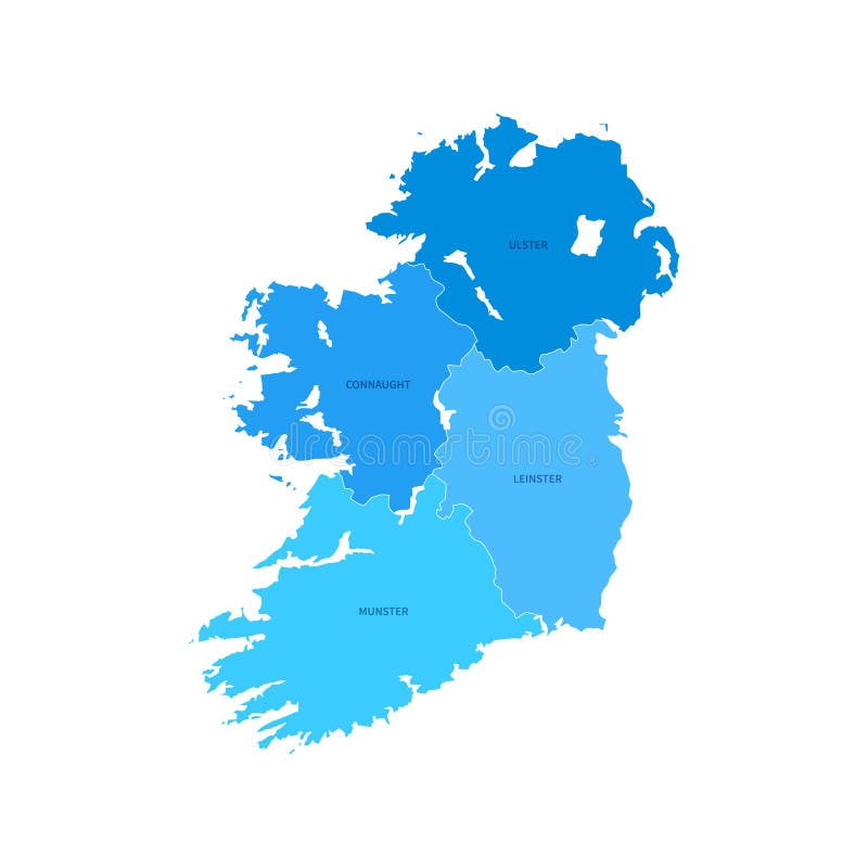 Ireland Regions Map with Editable Stroke Illustration Stock ...