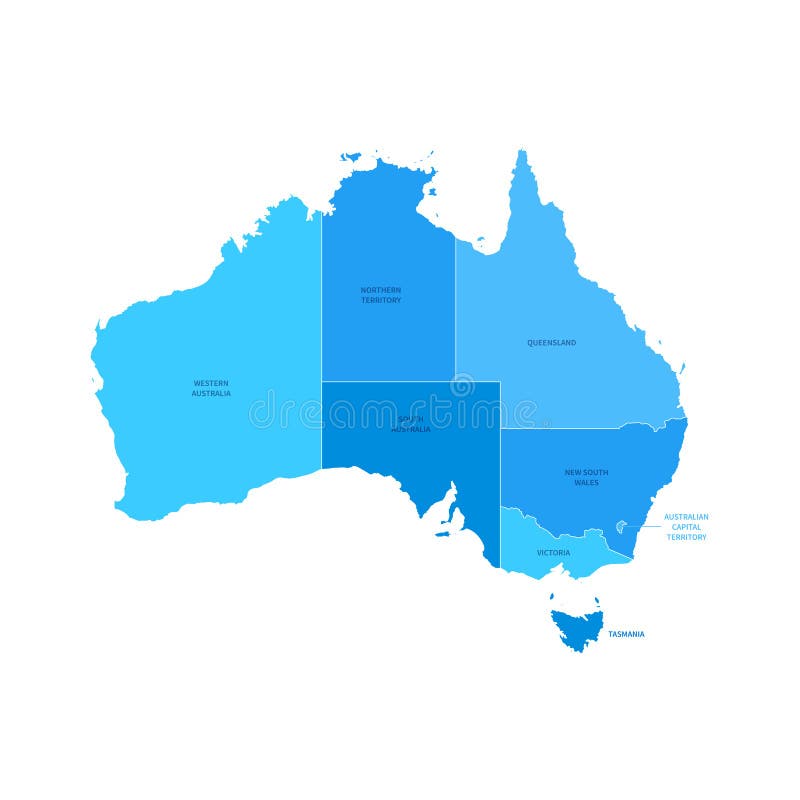 Australia Regions Map with Editable Outline Illustration Stock ...