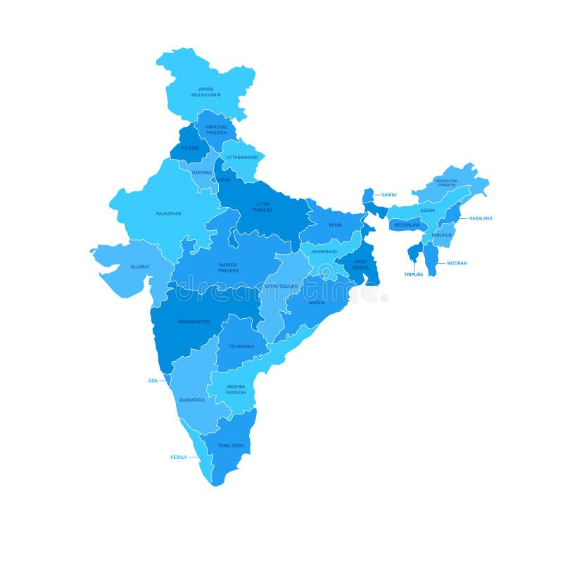 India Regions Map with Editable Outline Illustration Stock Illustration ...