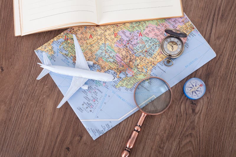 Maps and Other Tools Related To Travel Stock Photo - Image of distance ...