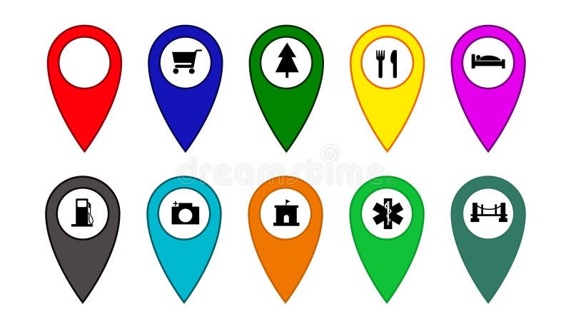 Global Map Pin Sign for Navigation Direction Place - 3d Illustration ...