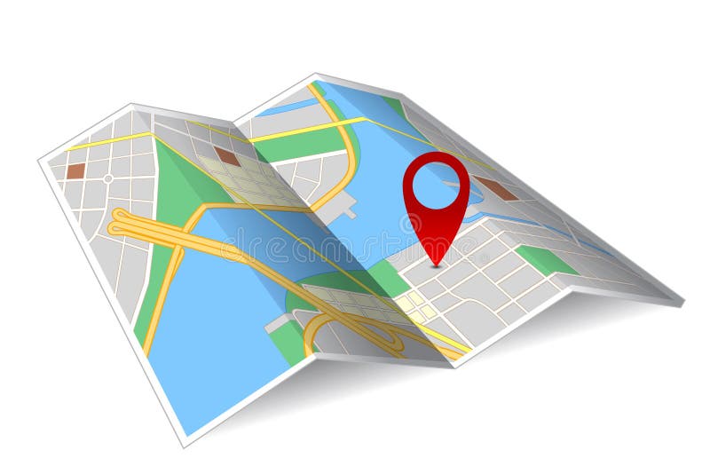 Global Map Pin Sign for Navigation Direction Place - 3d Illustration ...
