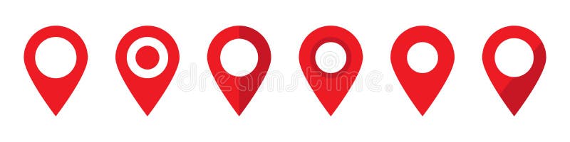 Maps Pin. Red Location Map Icon Stock Illustration - Illustration of ...