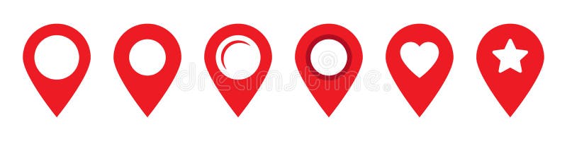 Maps Pin. Red Location Map Icon Stock Vector - Illustration of place ...