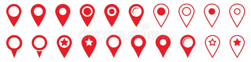 Maps Pin. Red Location Map Icon Stock Vector - Illustration of position ...