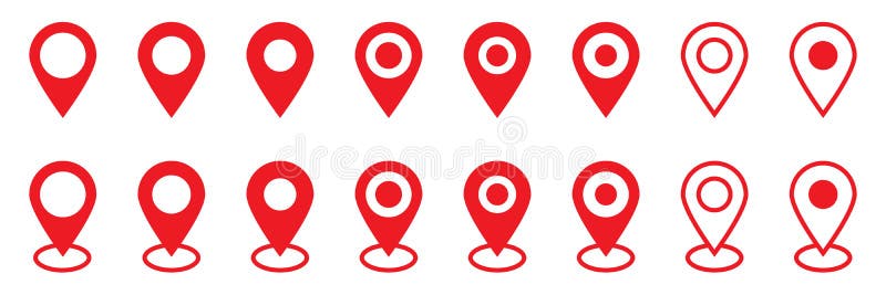 Maps Pin. Red Location Map Icon Stock Vector - Illustration of marker ...