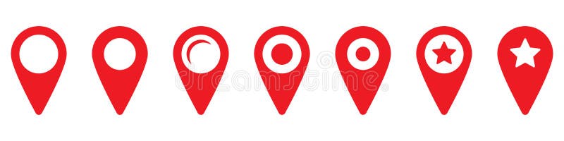 Maps Pin. Red Location Map Icon Stock Illustration - Illustration of ...