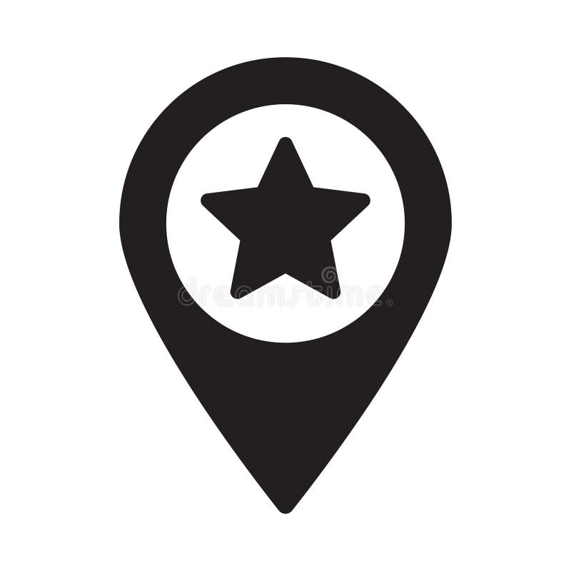 Maps Pin with Star Icon. Map Pointer with Star Icon Stock Vector ...