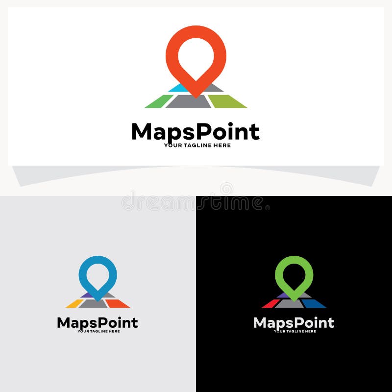 Maps Point Logo Design Template Stock Vector - Illustration of ...