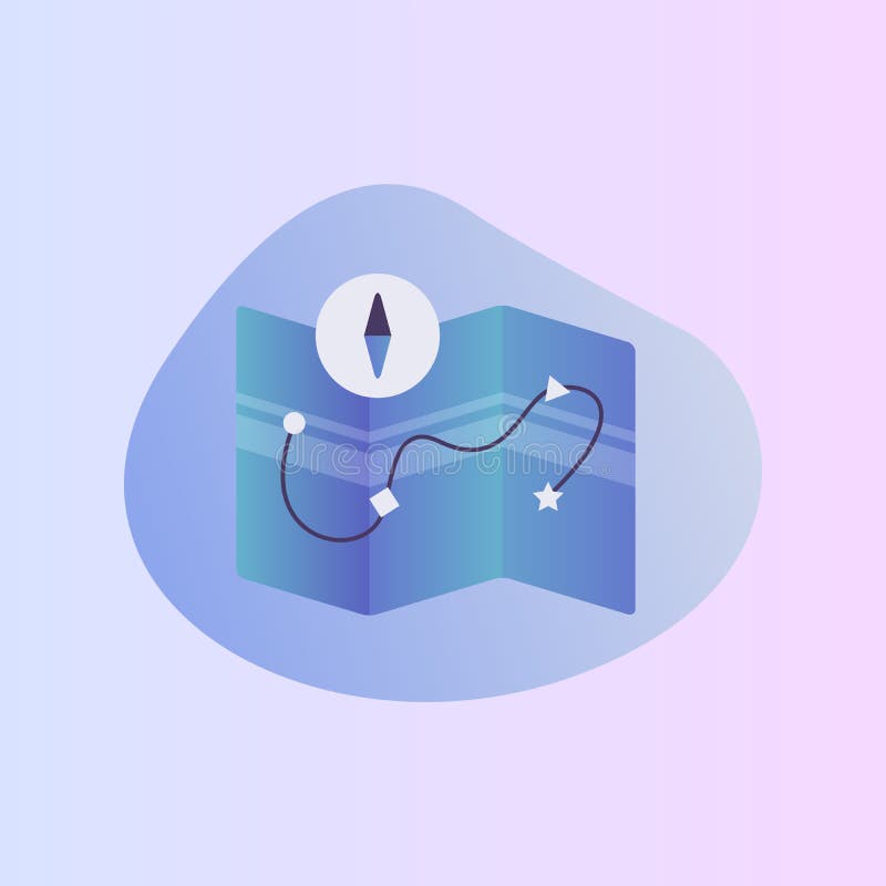 Maps Route Location Road Map Direction Icon with Modern Color Full and ...