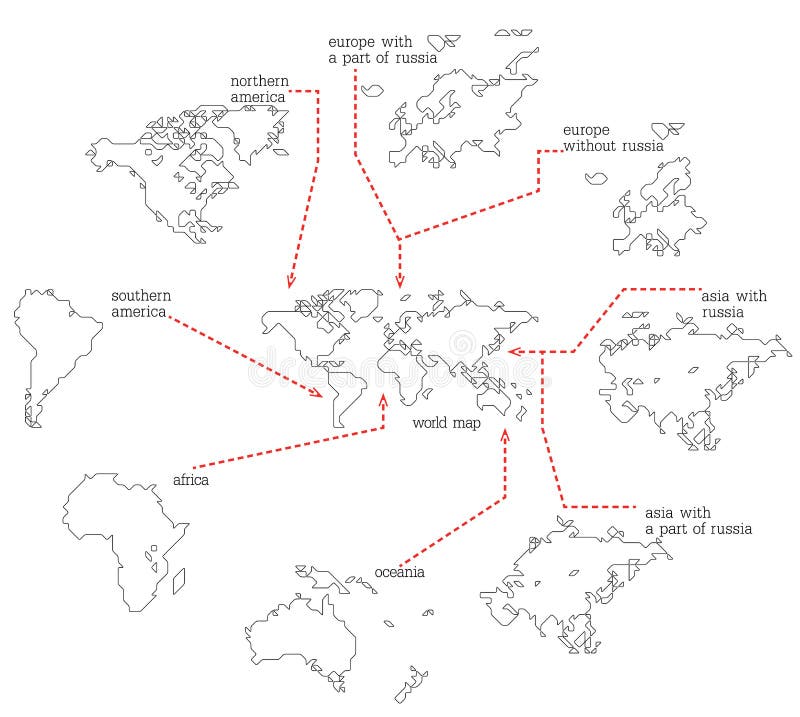 World map stock vector. Illustration of continents, destination - 53511772