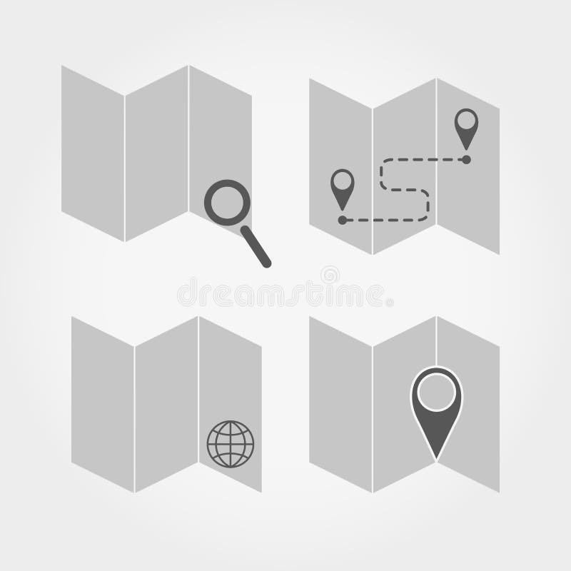 Maps set stock vector. Illustration of graphic, flat - 54986242