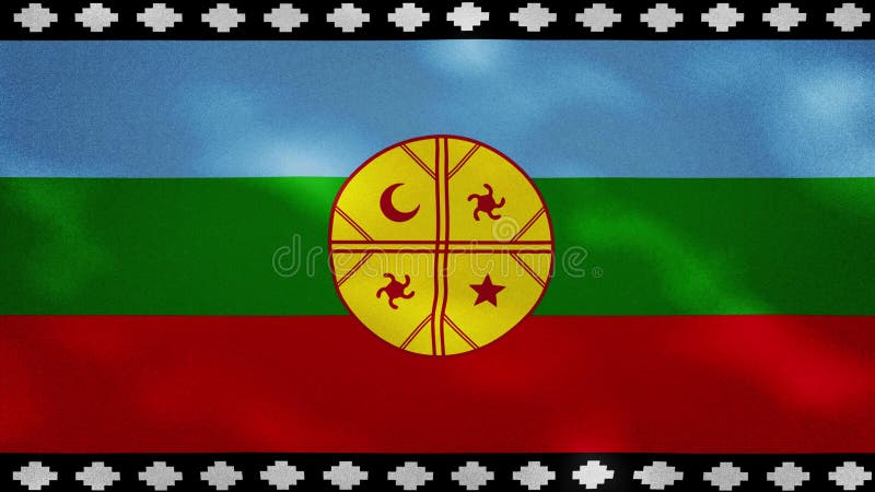 Mapuche Flag. Loop stock video. Video of flagpole, indian - 247473587