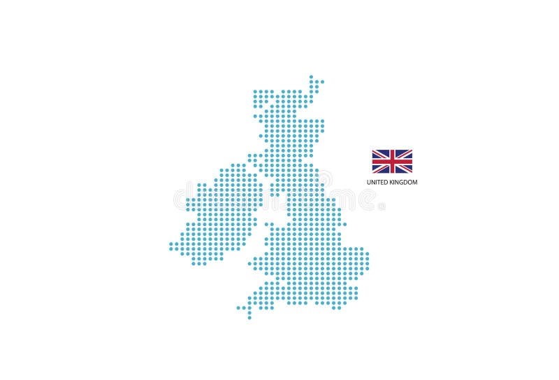 UK Map Design Blue Circle, White Background with UK Flag Stock Vector ...