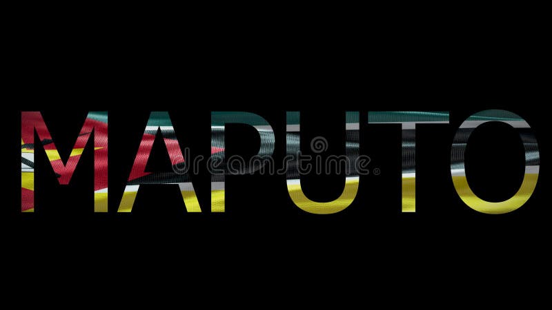Maputo Name on Transparent Background. Waving Flag Stock Footage ...