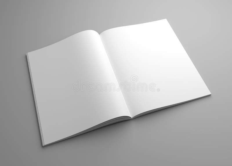 Maqueta Abierta Ejemplo En Blanco De La Revista 3d De La Perspectiva